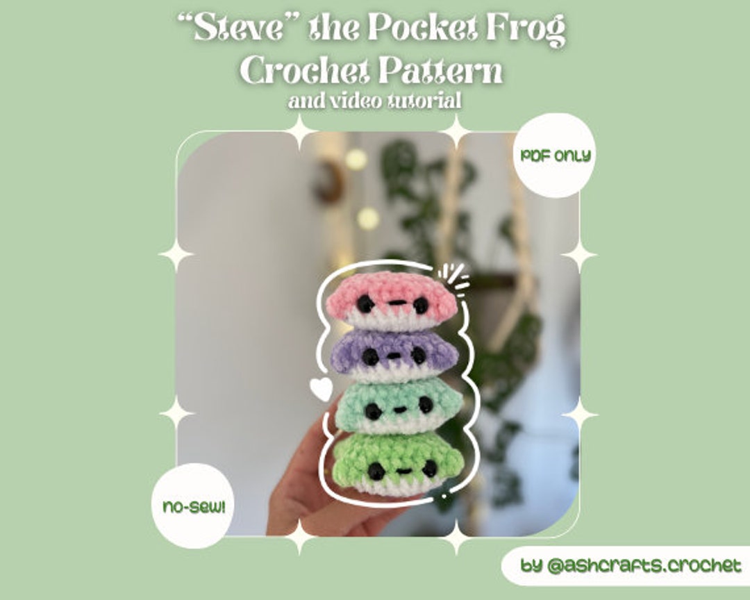 Steve the Flat Pocket Frog Crochet Pattern - Etsy