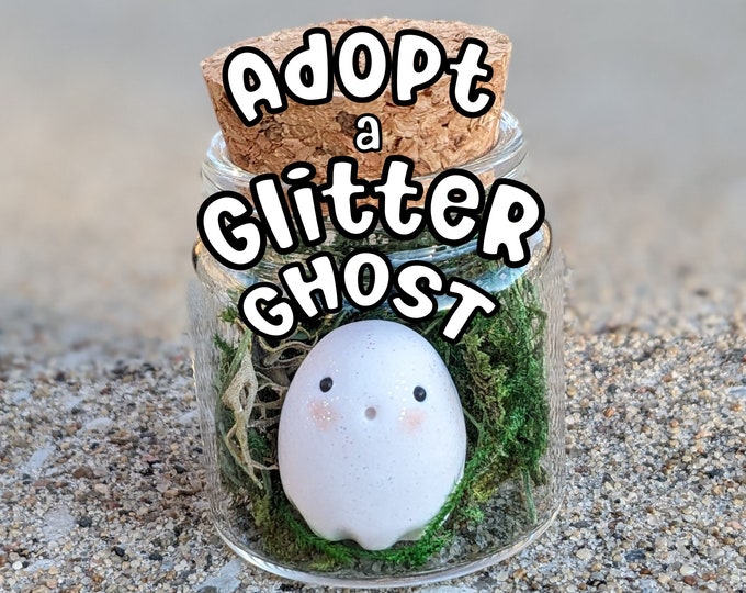 Adopt a Glitter Ghost Desk Pet - Etsy