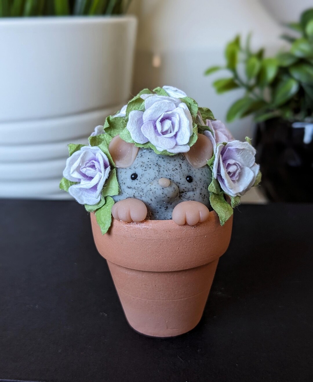 Clay Mouse Flower Pot Desk Pet - Etsy