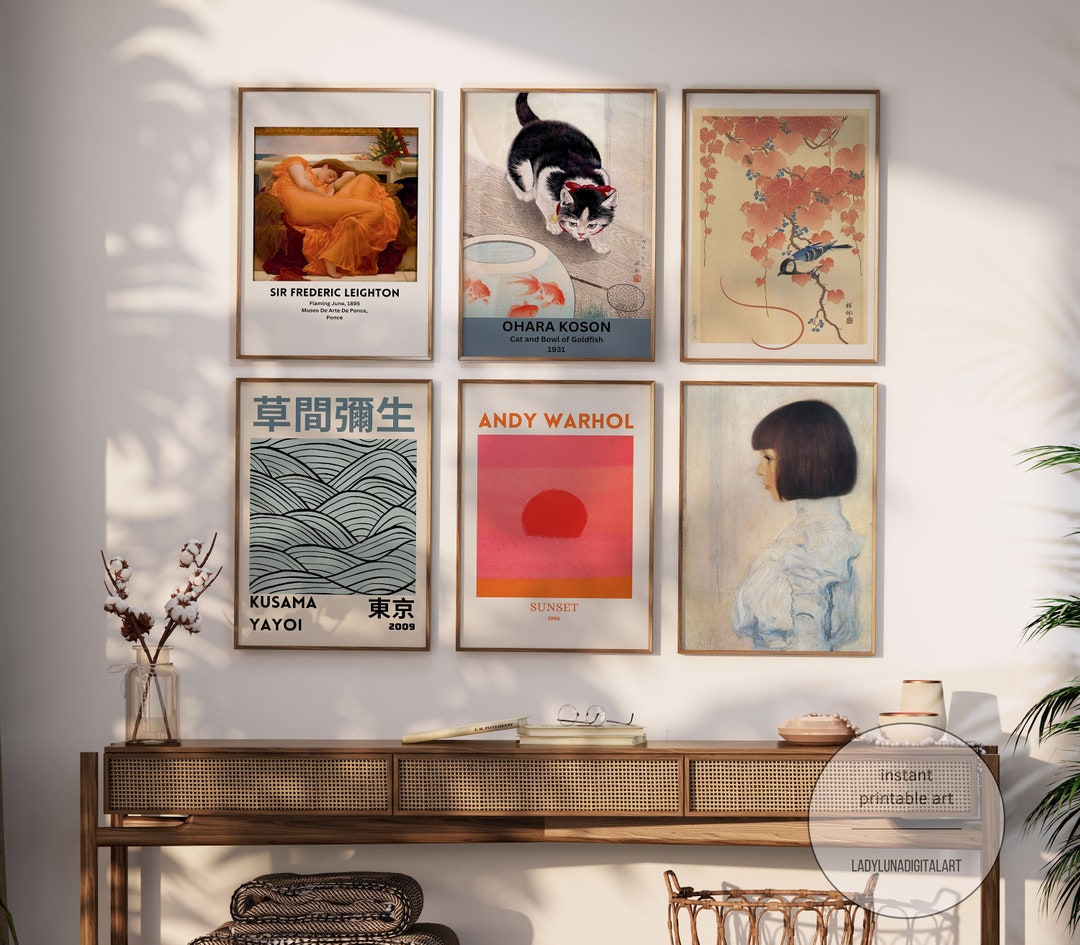 Gallery Wall Art Set of 6 Prints,andy Warhol Poster,yayoi Kusama Poster ...