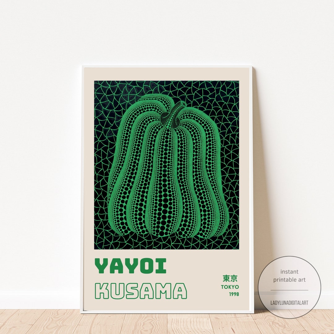 Yayoi Kusama Print Yayoi Kusama Infinity Dots Green Pumpkin Yayoi