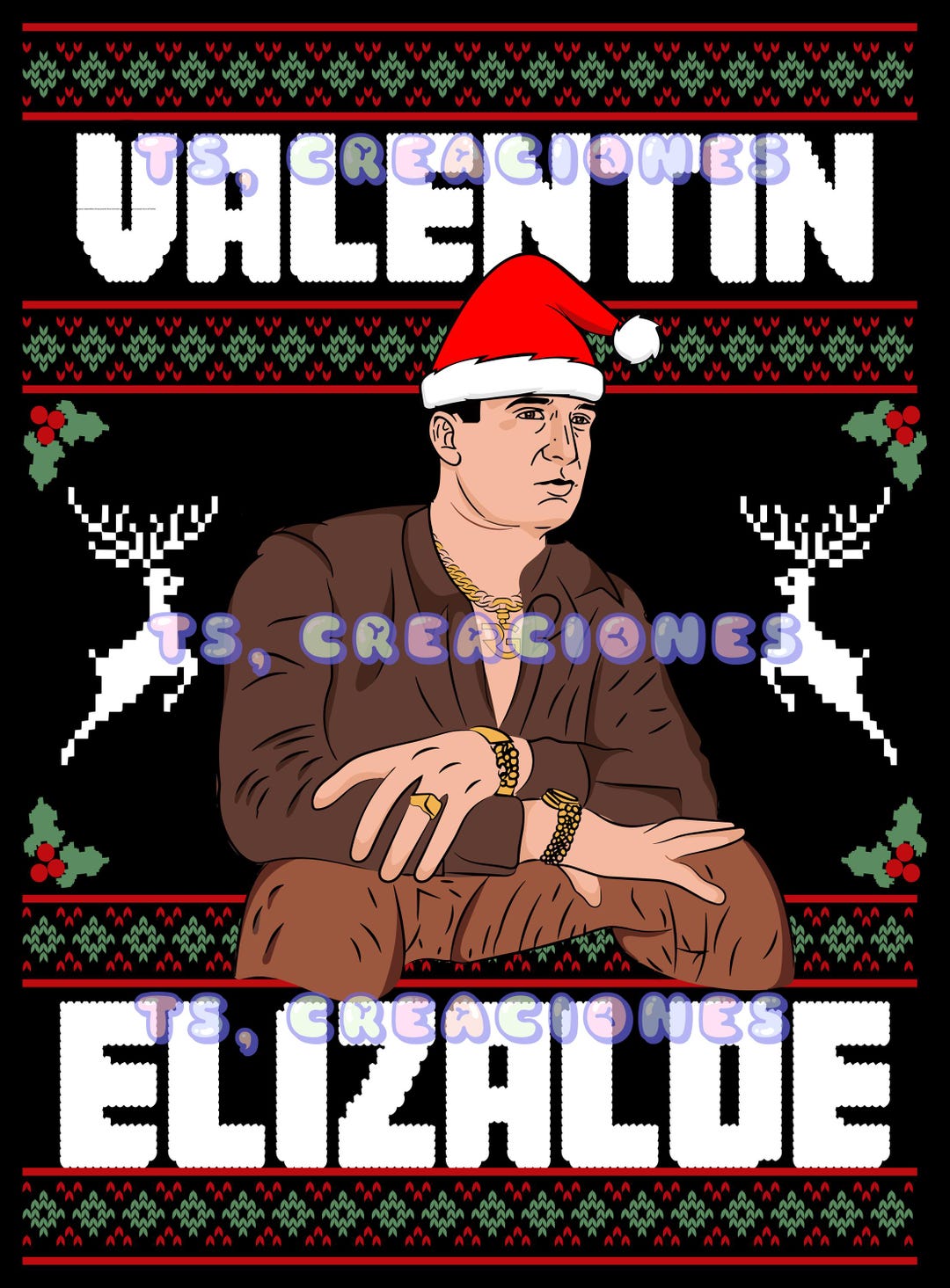 Valentin Elizalde, Ugly Sweater Png, Png File, Golden Rooster ...