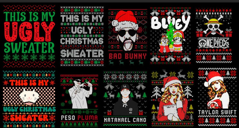 UGLY SWEATERS BUNDLE christmas 37 png - Etsy México