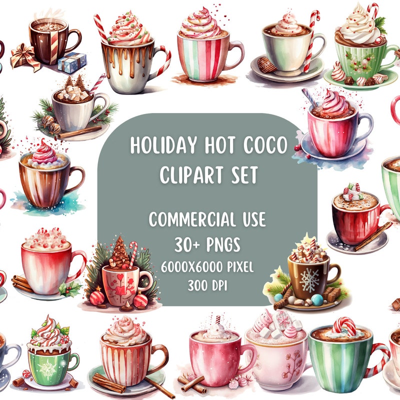 Hot Cocoa Clipart - Etsy