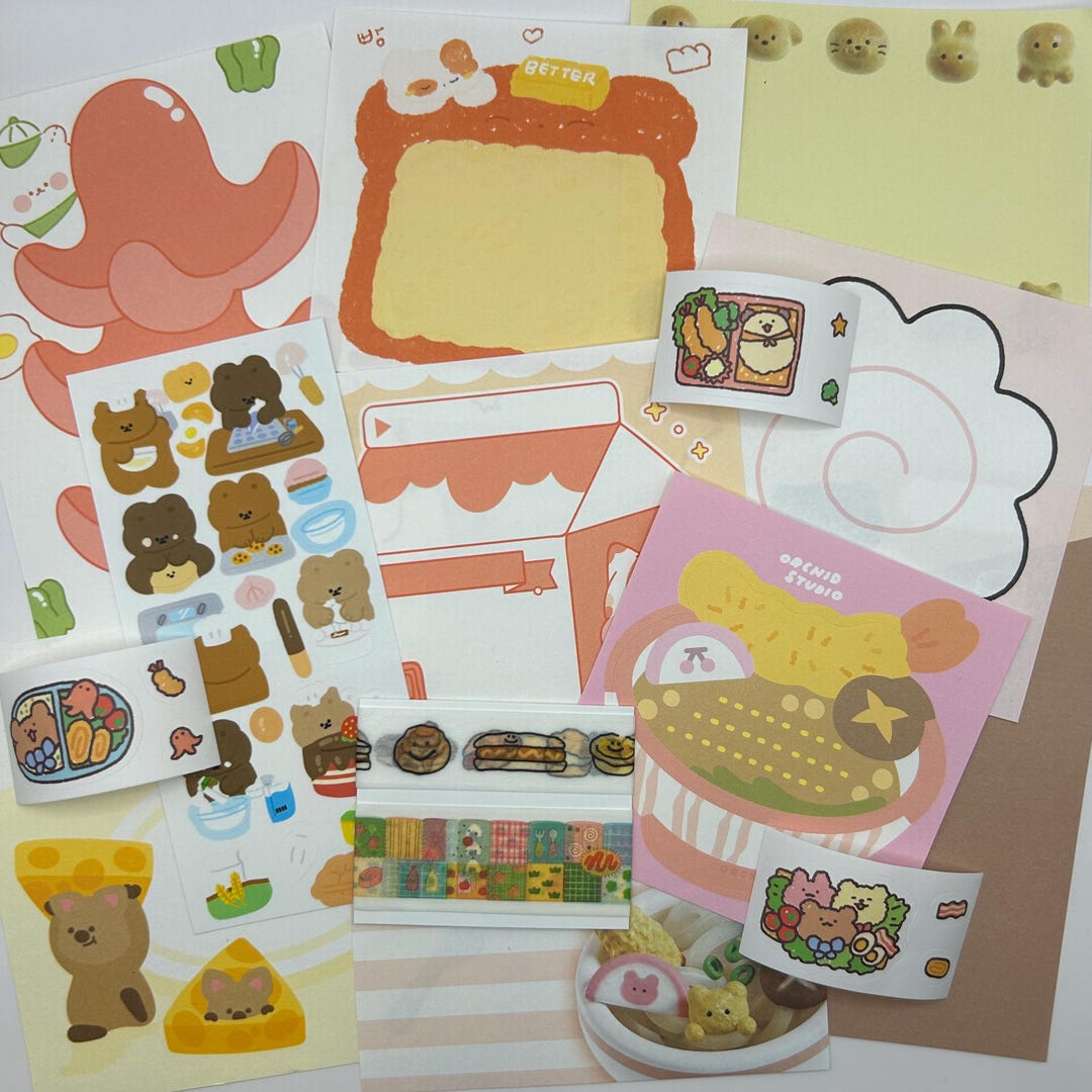 Food Themed Korean Stationery Set - Etsy
