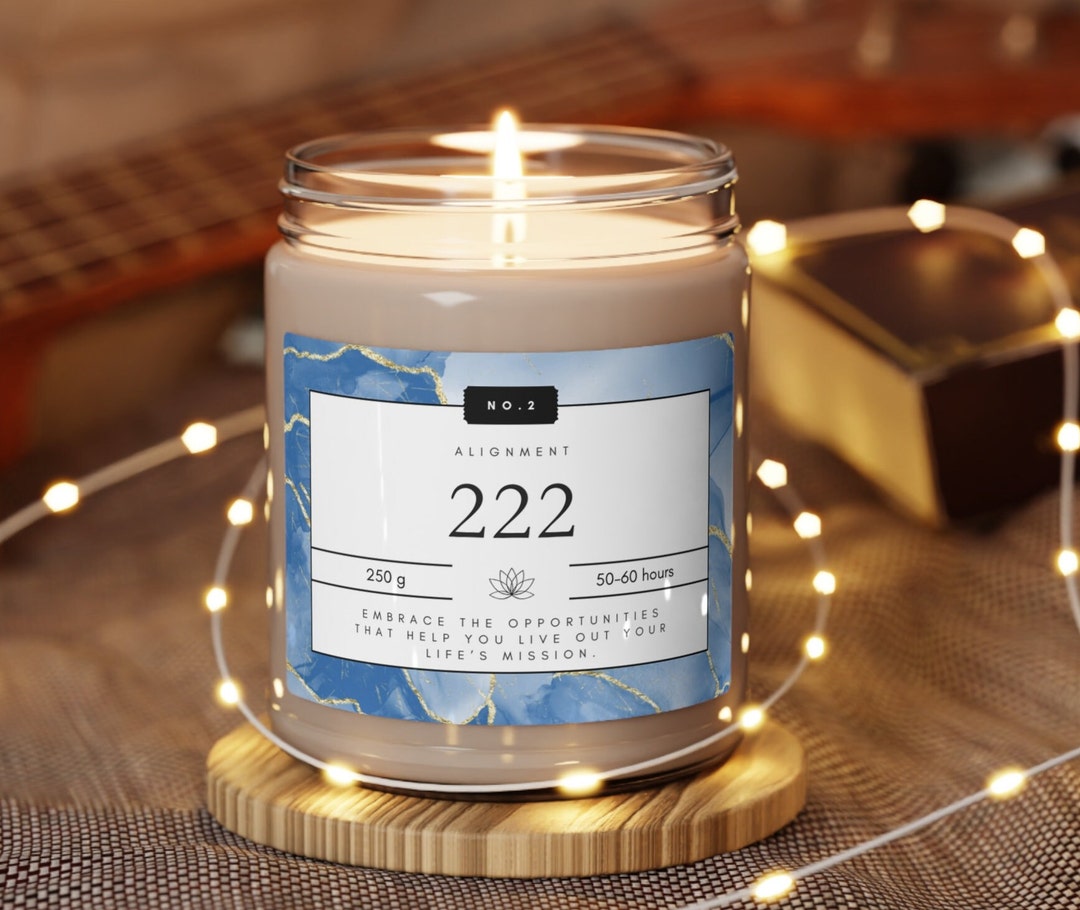222, Angel Number Candle, Blue Marble Gift, 222 Candle, 222 Lucky ...