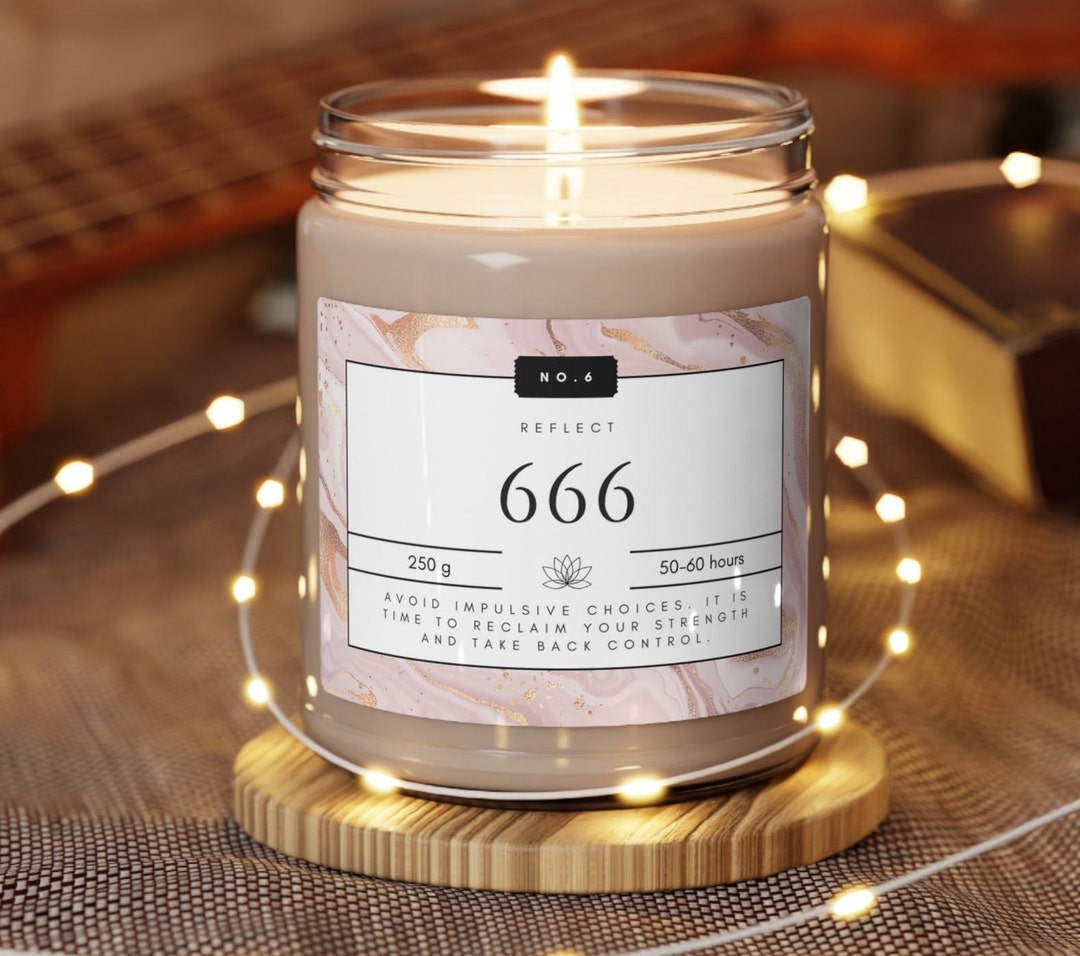 666 Angel Number Candle Pink Marble Gift 666 Candle 666 - Etsy