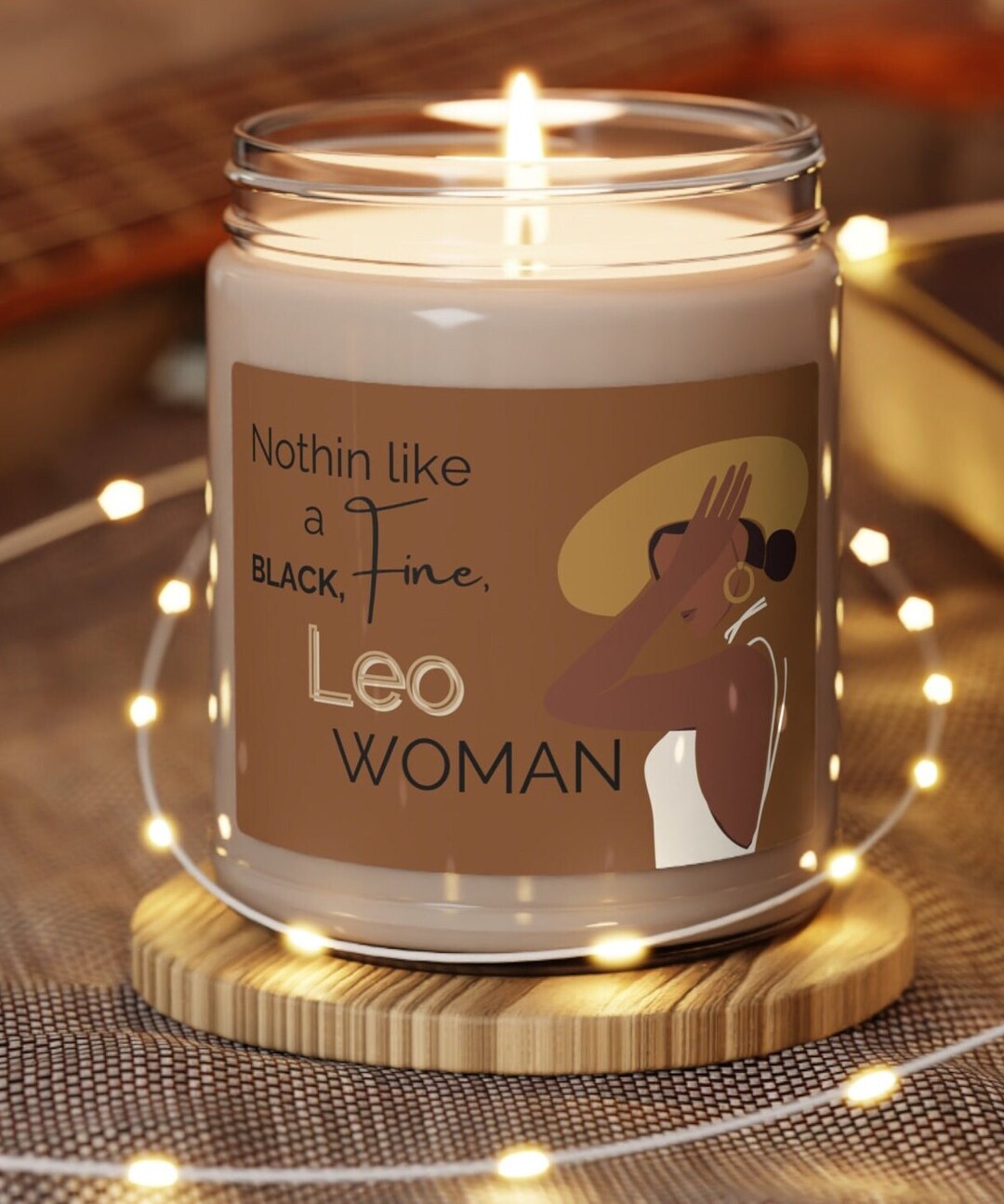 Fine Black Woman Candle, African American Leo Candle, Astrology Candle ...
