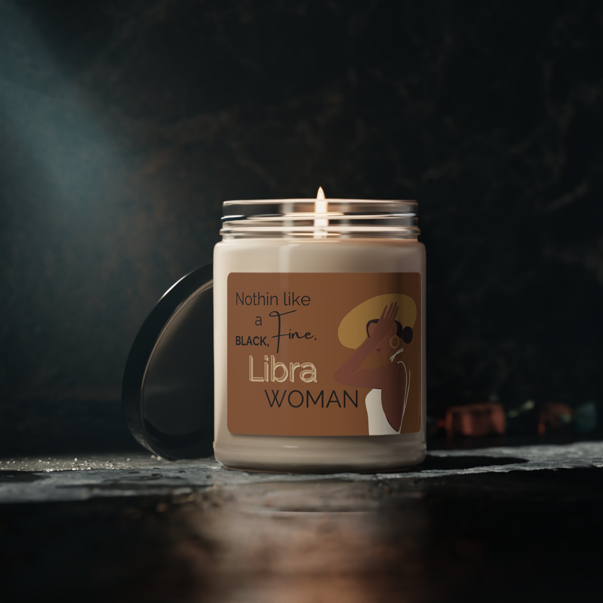 Fine Black Woman Candle, African American Libra Candle, Astrology Gift, Zodiac Candle, Libra ...