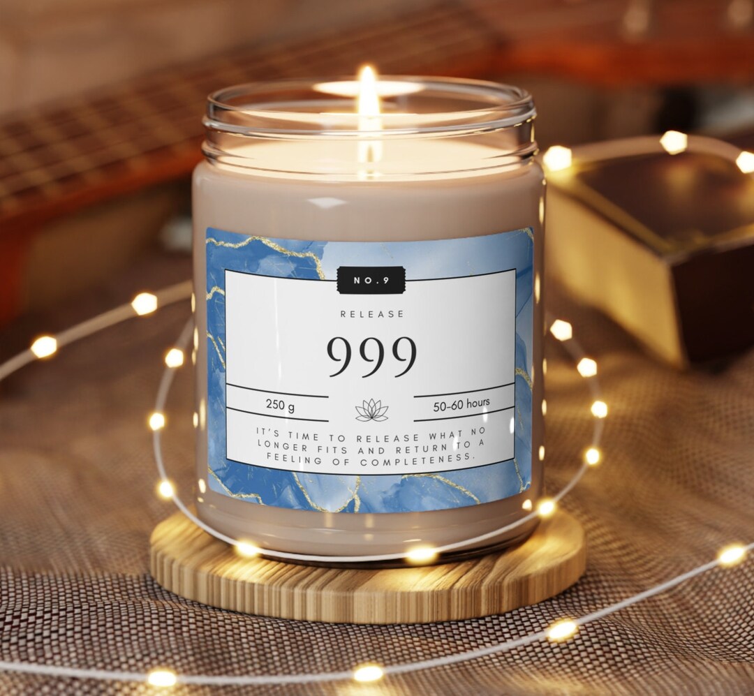 999, Angel Number Candle, Blue Marble Gift, 999 Candle, 999 Lucky ...