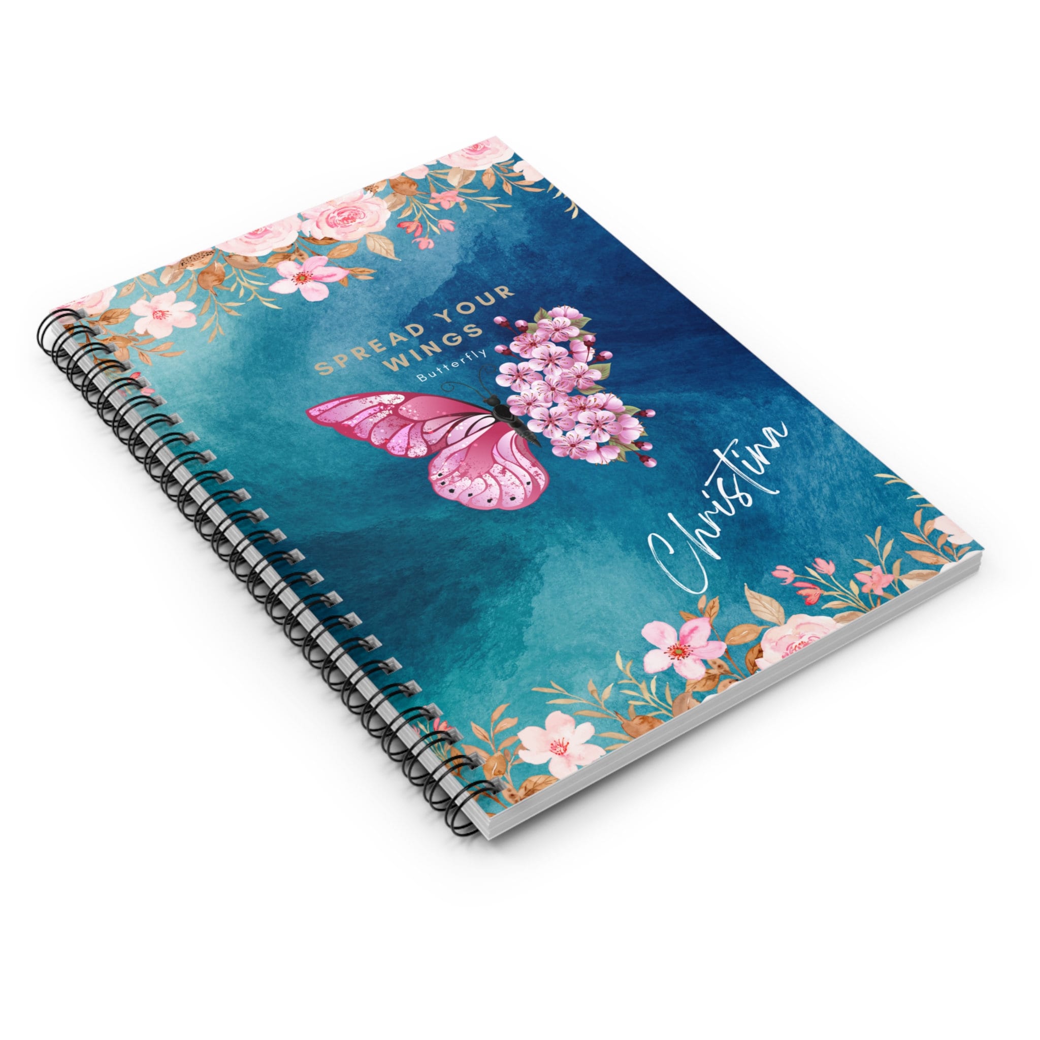 Spread Your Wings Butterfly, Personalized Spiral Notebook, Butterfly ...