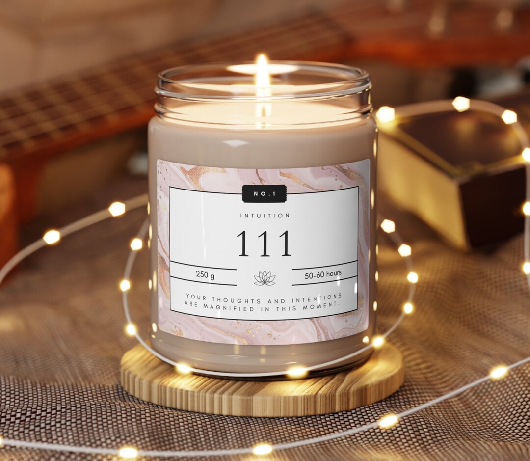 111, Angel Number Candle, Pink Marble Gift, 111 Candle, 111 Lucky ...