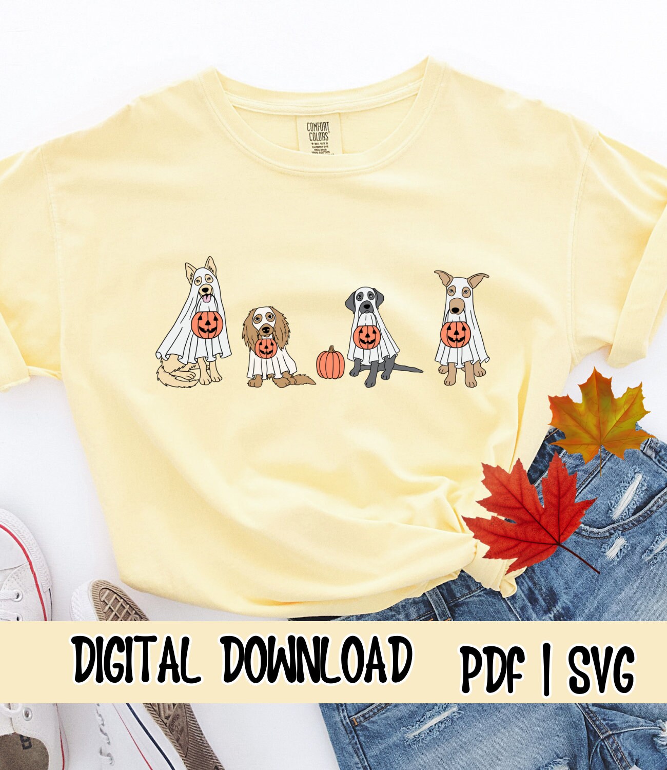 Halloween Ghost Dogs SVG & PNG Digital File Download - Etsy