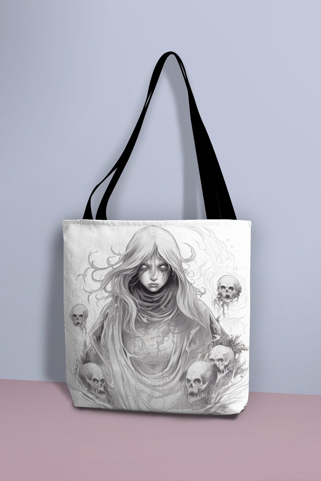 Halloween Tote Bag - Witch/necromancer Design - 3 Sizes - Trick or ...
