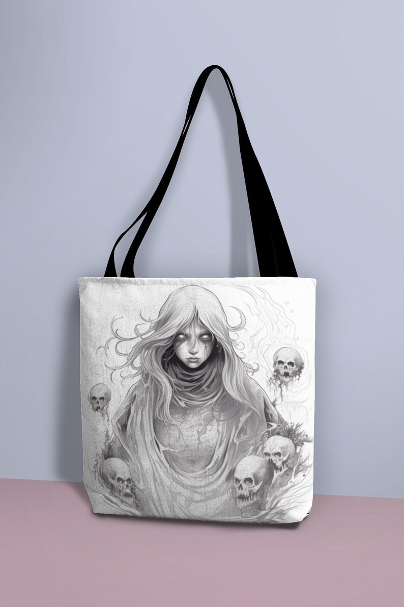 Halloween Tote Bag - Witch/necromancer Design - 3 Sizes - Trick or ...