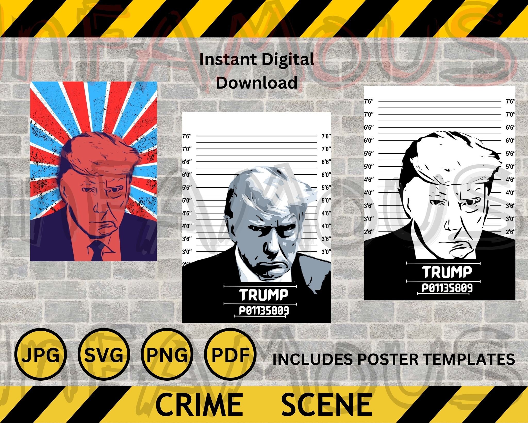 Digital Download Trump Mugshot Image High Resolution Printable | SVG ...