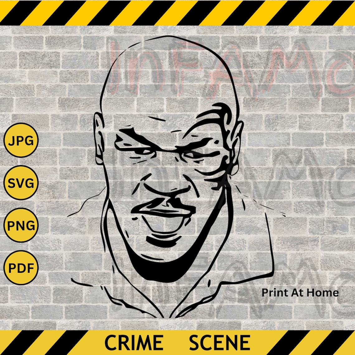Digital Download Mike Tyson Mugshot Image High Resolution Printable ...