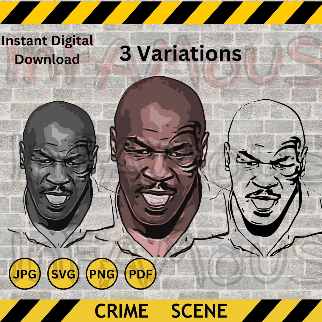 Digital Download Mike Tyson Mugshot Image High Resolution Printable ...