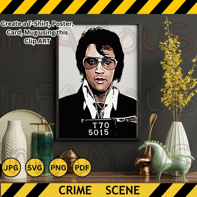 Digital Download Elvis Presley Mugshot Image High Resolution Printable ...