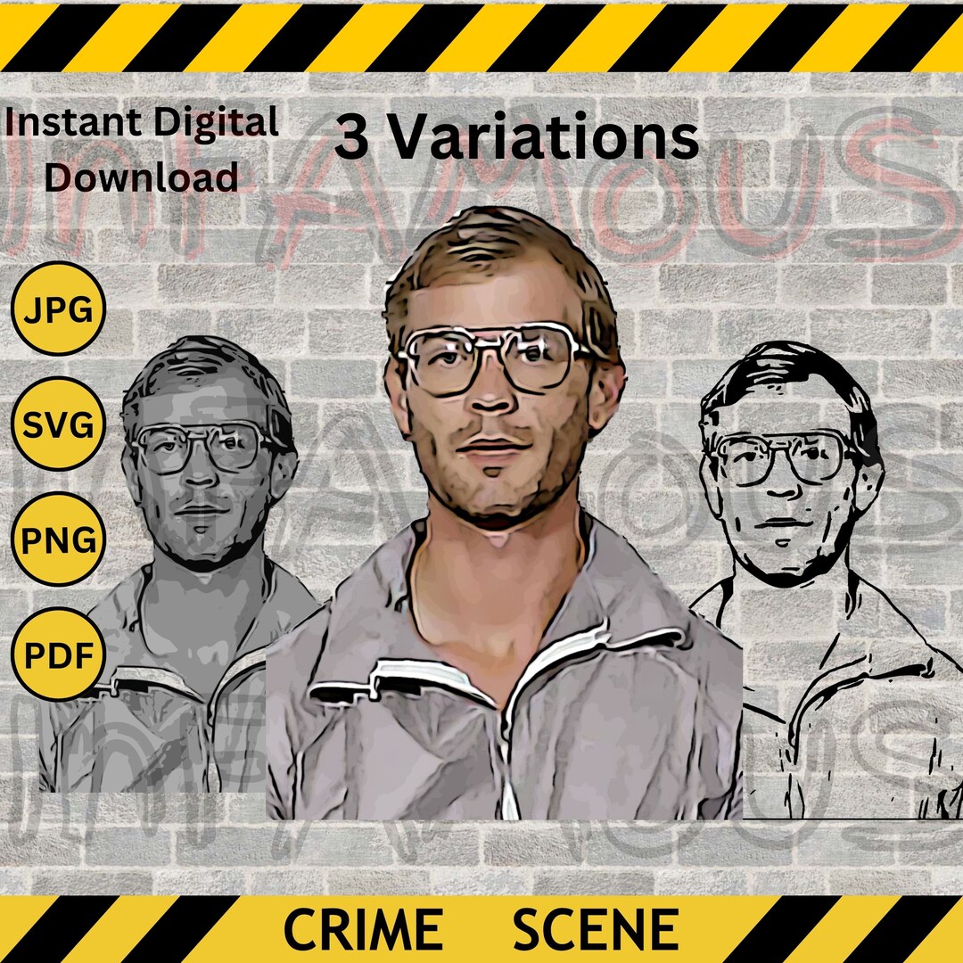 Digital Download Jeffrey Dahmer Mugshot Image High Resolution Printable ...