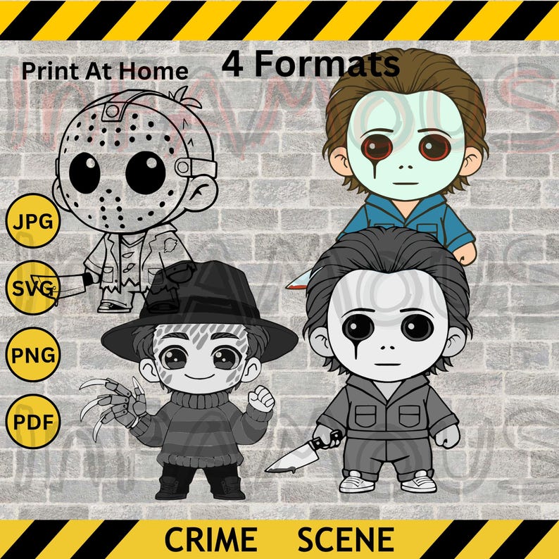 Chibi Horror Clip Art – Cute Halloween Movie Inspired Characters ...