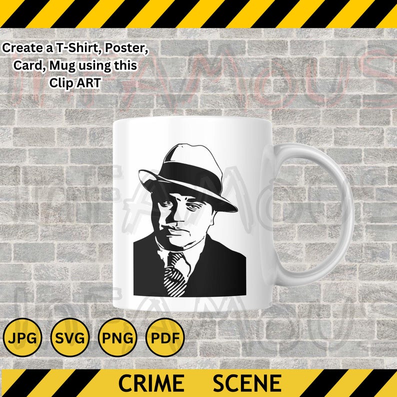 Digital Download Al Capone Mugshot Image High Resolution Printable SVG ...