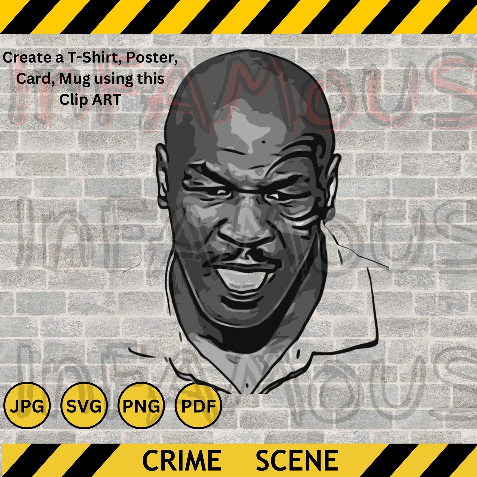 Digital Download Mike Tyson Mugshot Image High Resolution Printable ...