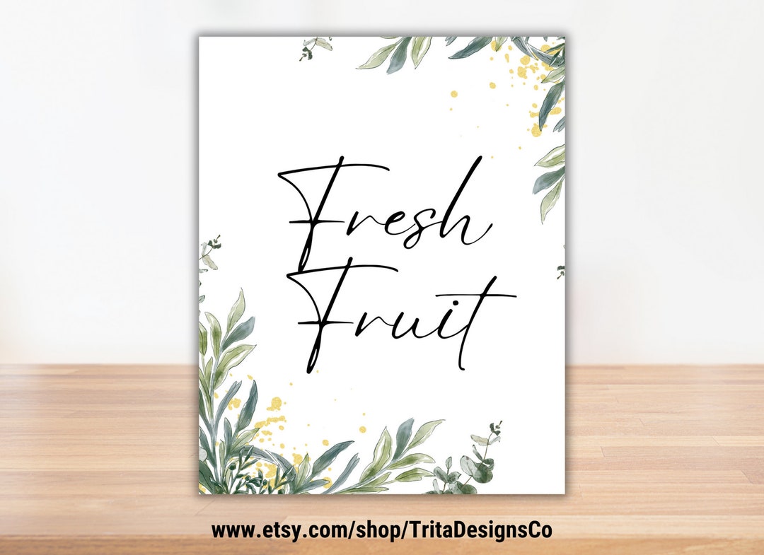 Ready to Print: Fresh Fruit Party Sign! Instant Digital Download ...