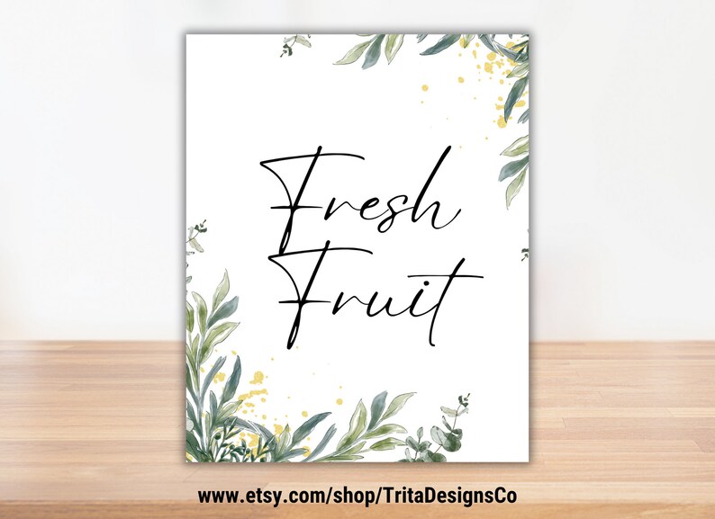 Ready to Print: Fresh Fruit Party Sign! Instant Digital Download ...