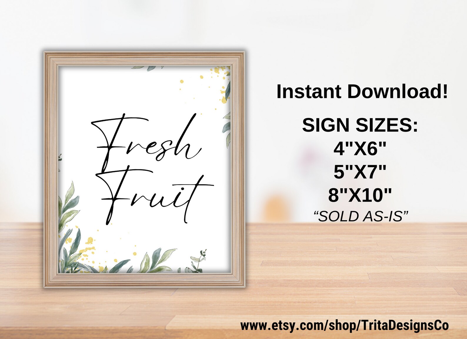 Ready to Print: Fresh Fruit Party Sign! Instant Digital Download ...