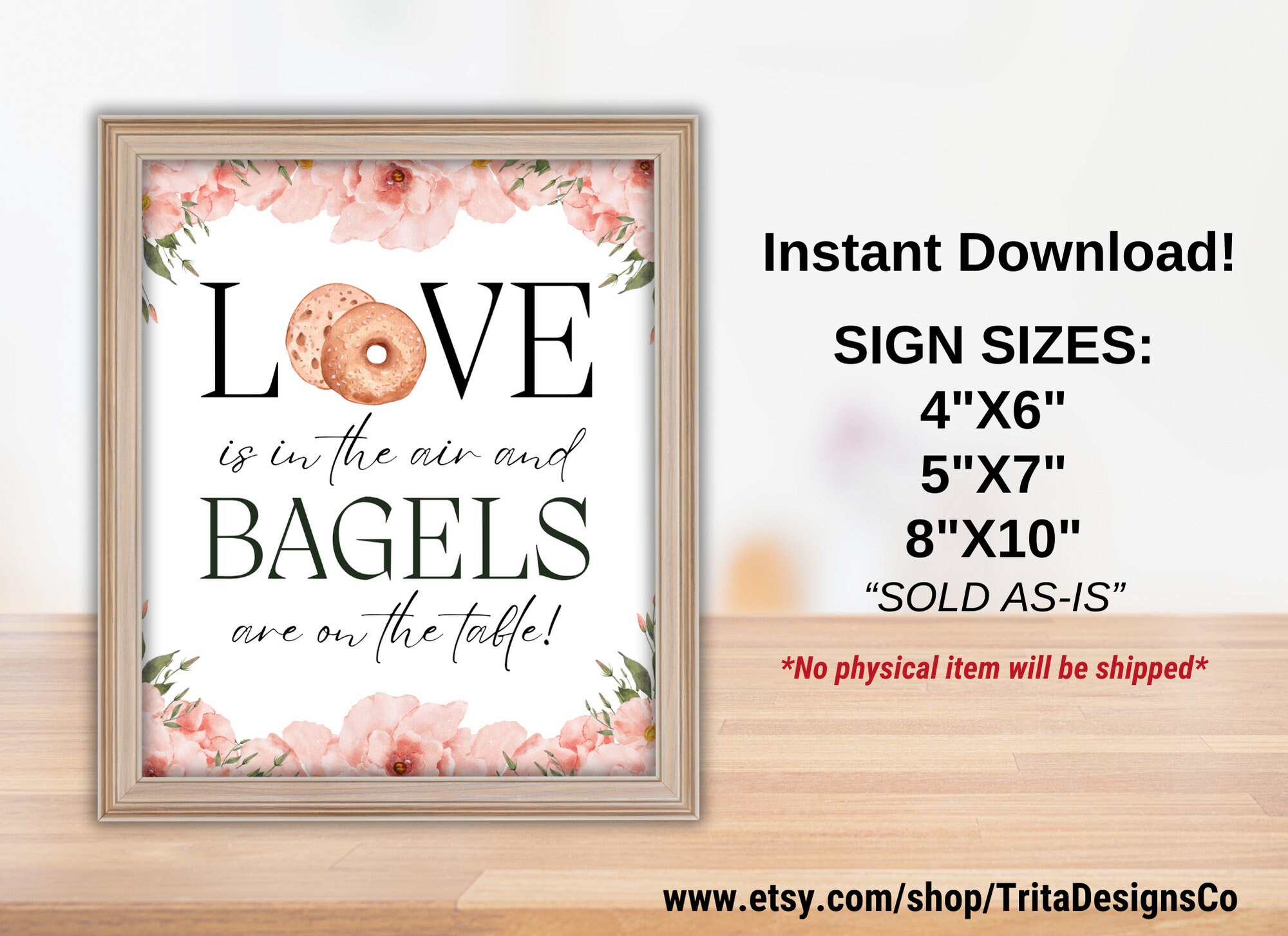 Ready to Print: Love is in the Air and Bagels Are on the Table Party ...