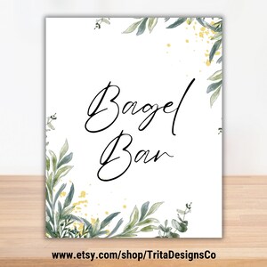 Ready to Print: Bagel Bar Party Sign Instant Digital Download, Bridal ...