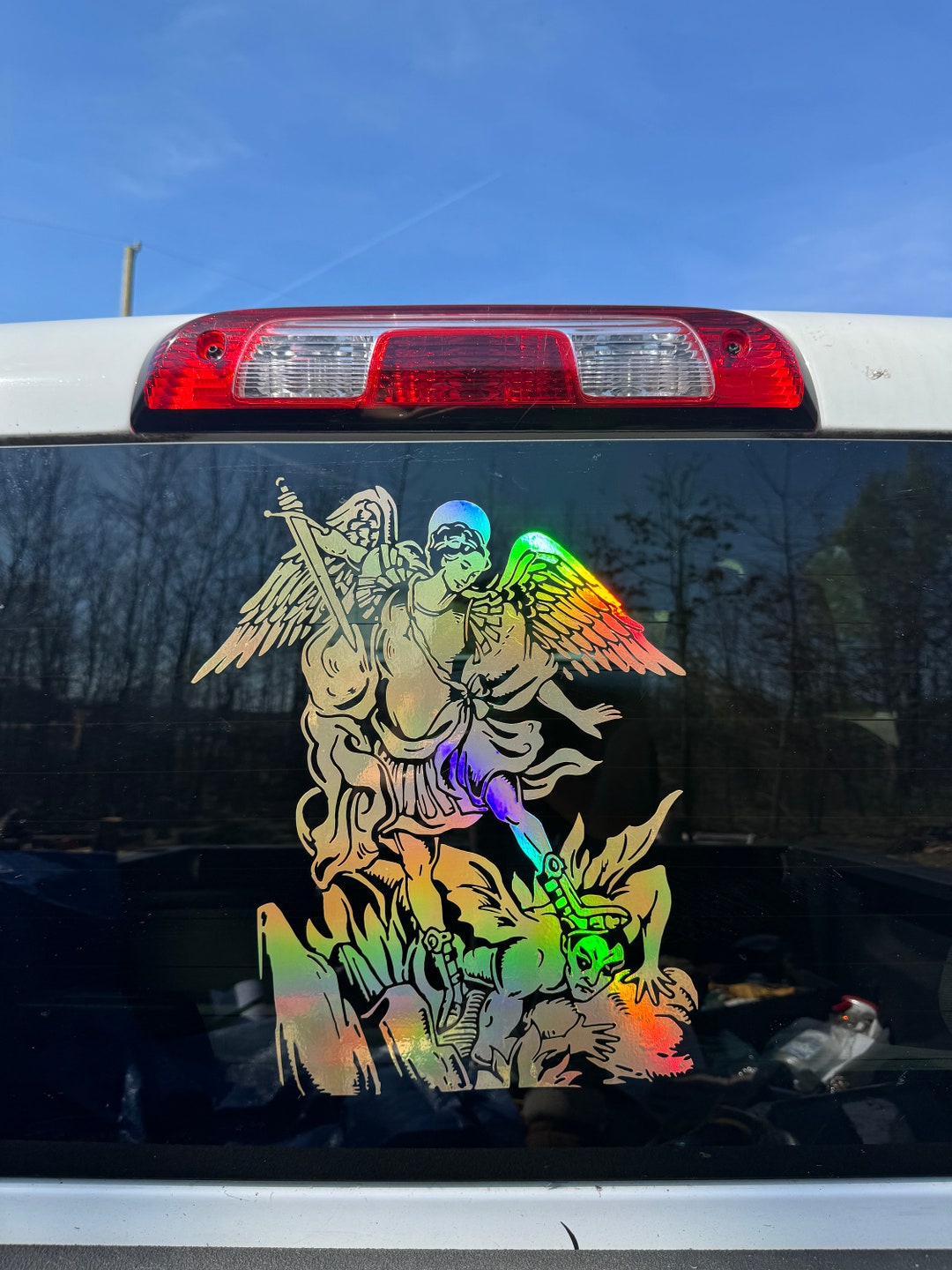 Archangel Michael Decal | Saint Michael Fighting Demon Car & Truck ...