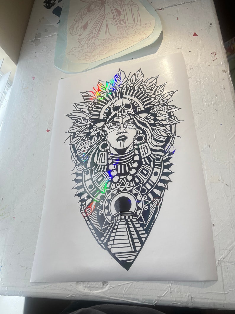 Aztec Woman Warrior Decal | Aztec Goddess Truck Decal | Tribal Aztec ...