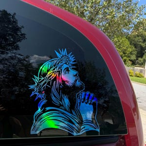Jesus Christ Praying Decal | Christian Faith Car & Truck Window Sticker ...