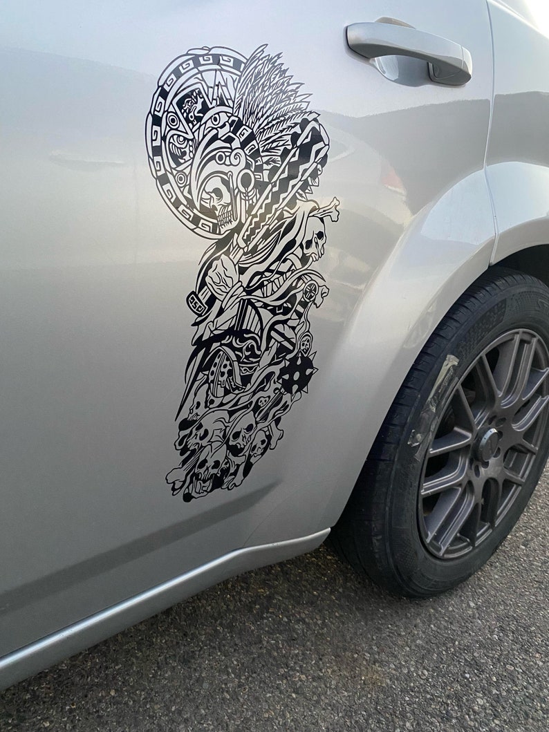 Aztec Skull Decal Large Graphic Trucks Cars Walls SVG Mexican Removable ...