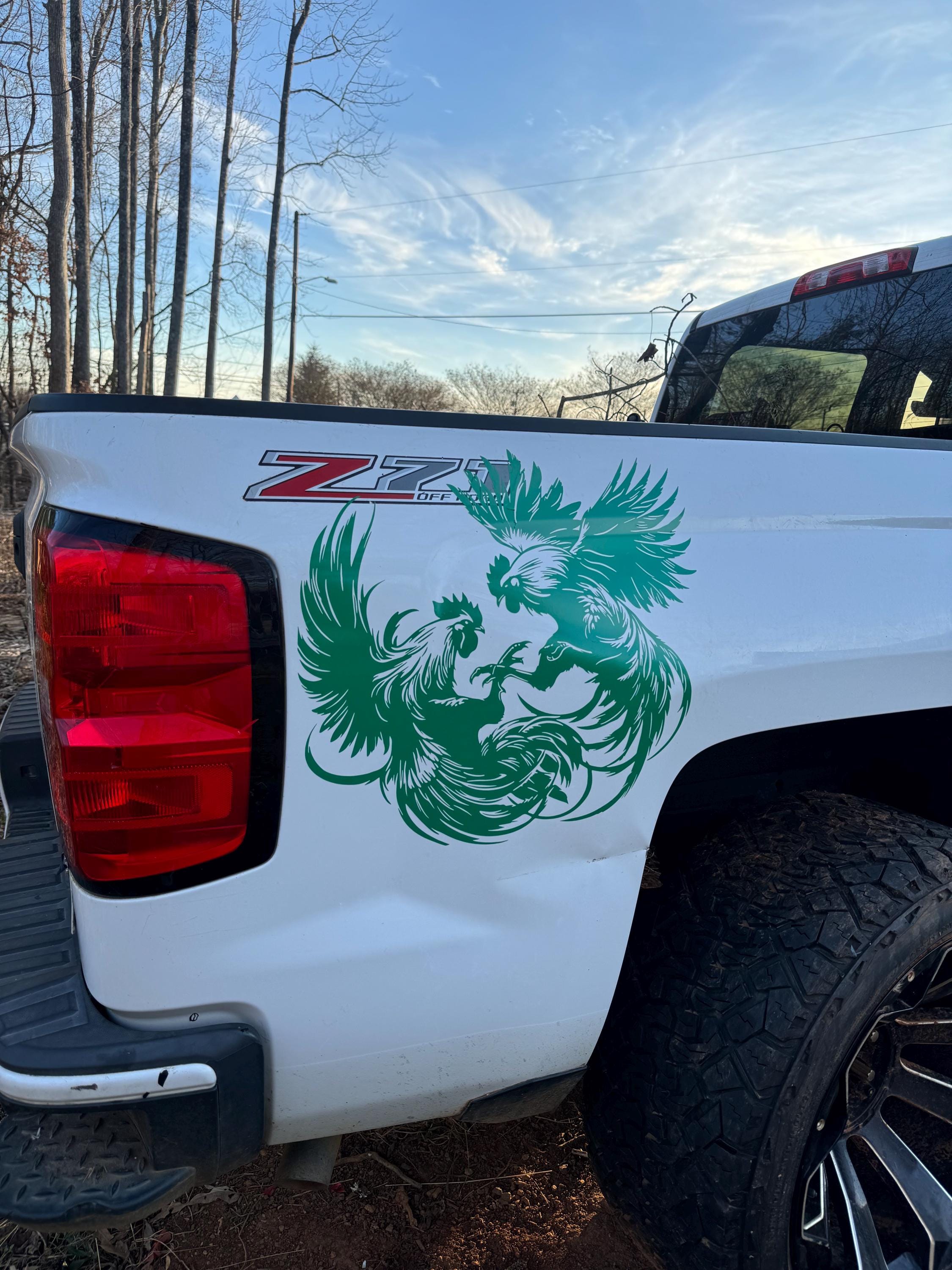 Fighting Roosters Decal | Double Rooster Vinyl Sticker | Ranch Farm ...