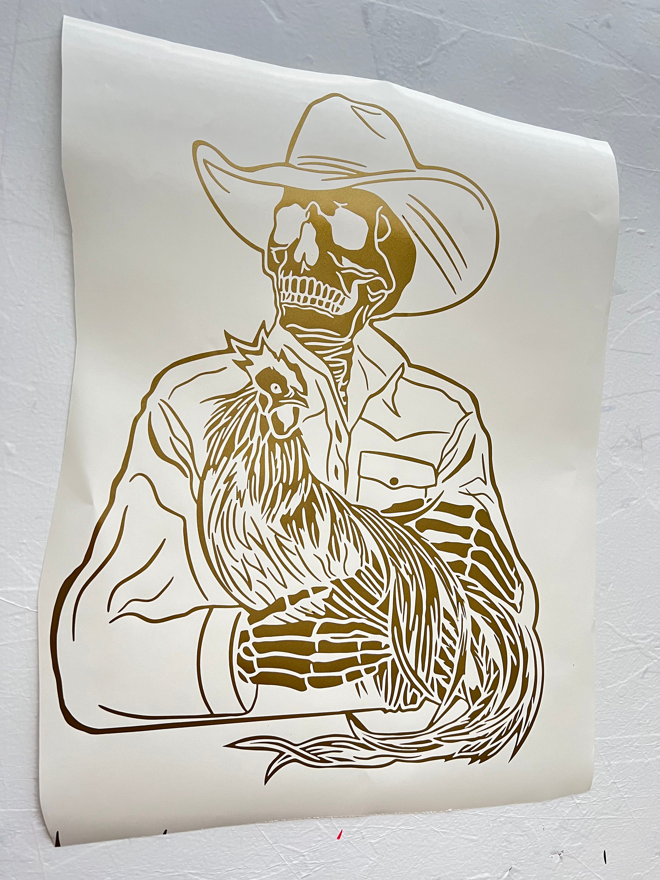 Skull With Rooster Decal Graphic Sticker Trucks Cars Walls SVG ...