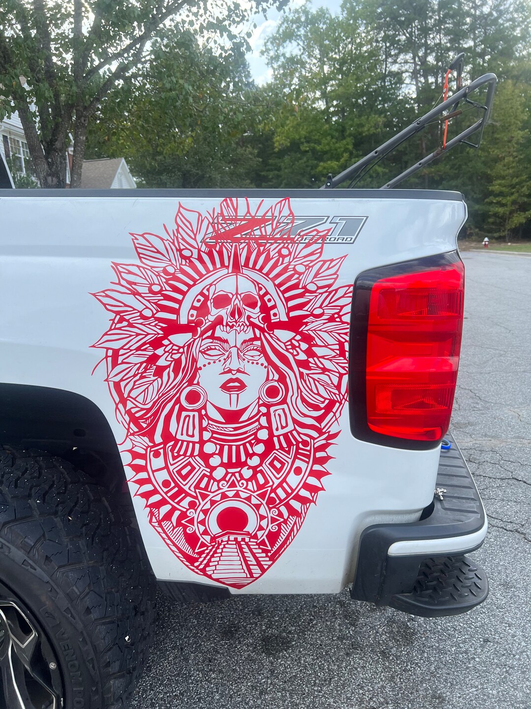 Aztec Woman Warrior Decal | Aztec Goddess Truck Decal | Tribal Aztec ...