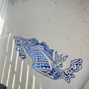 Mapa Mexicano Azteca Calcomanía Gráfico Grande / Camiones / Coches ...