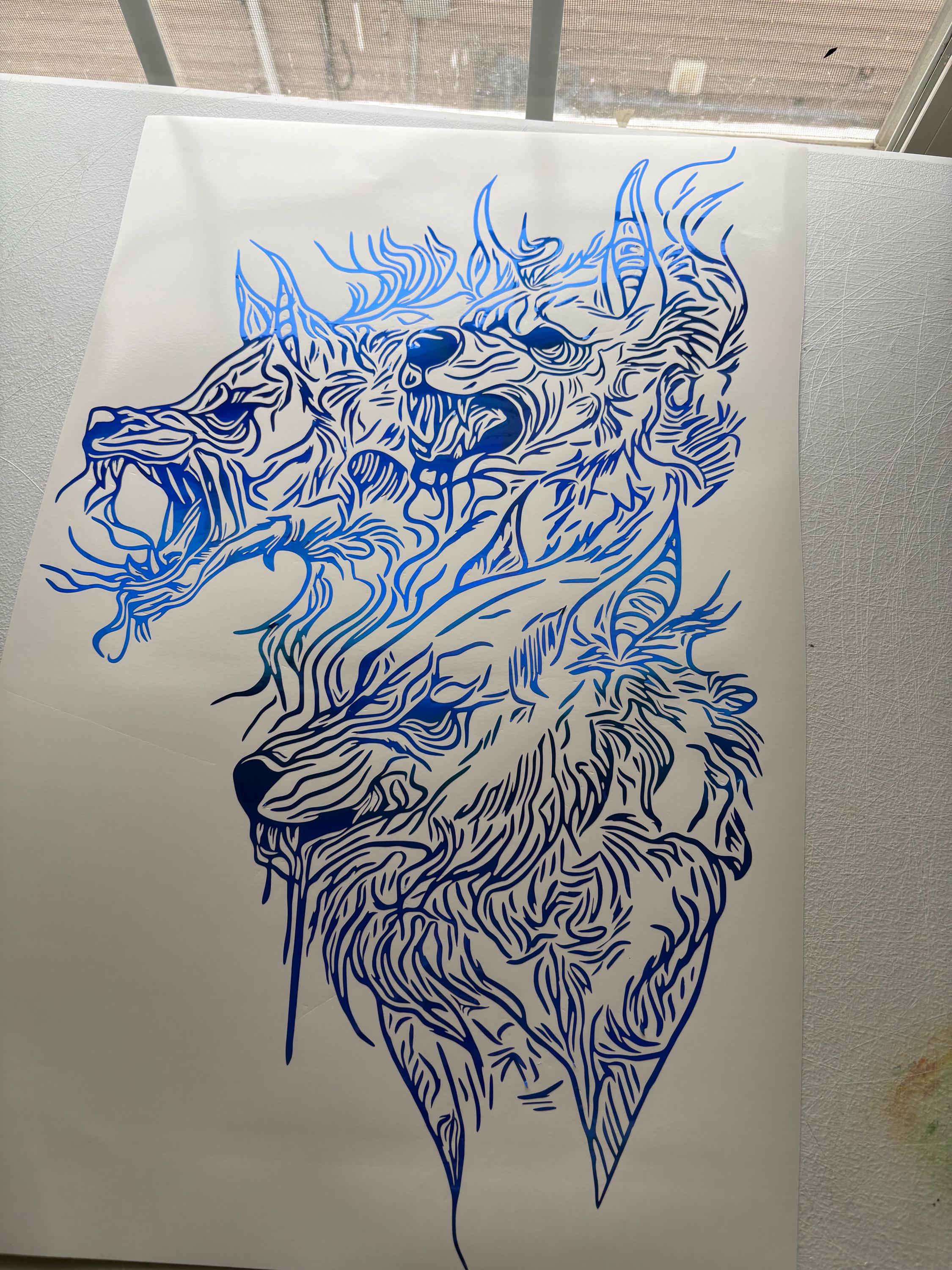 Three Headed Wolves Decal | Triple Wolf Vinyl Sticker | Alpha Wolf Car ...