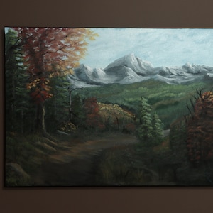 Autumn Mountain Valley Oil Painting on Canvas (18x24) - Etsy