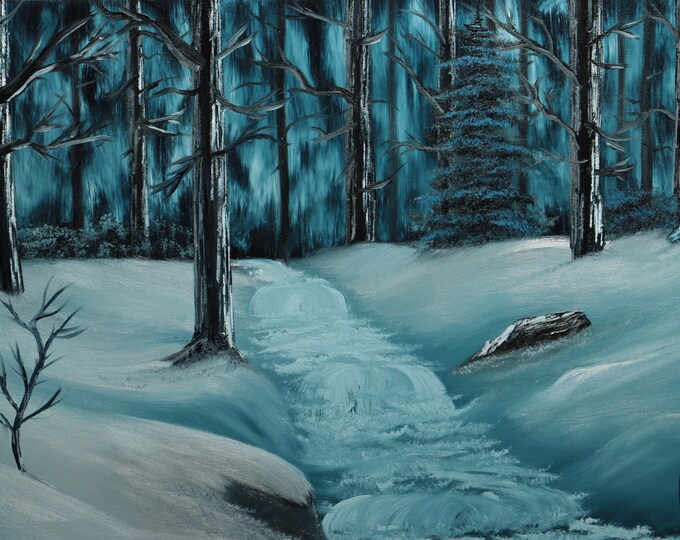 Azure Forest • Original Oil Painting on 18"x24" Canvas • Wall Art • Bob ...