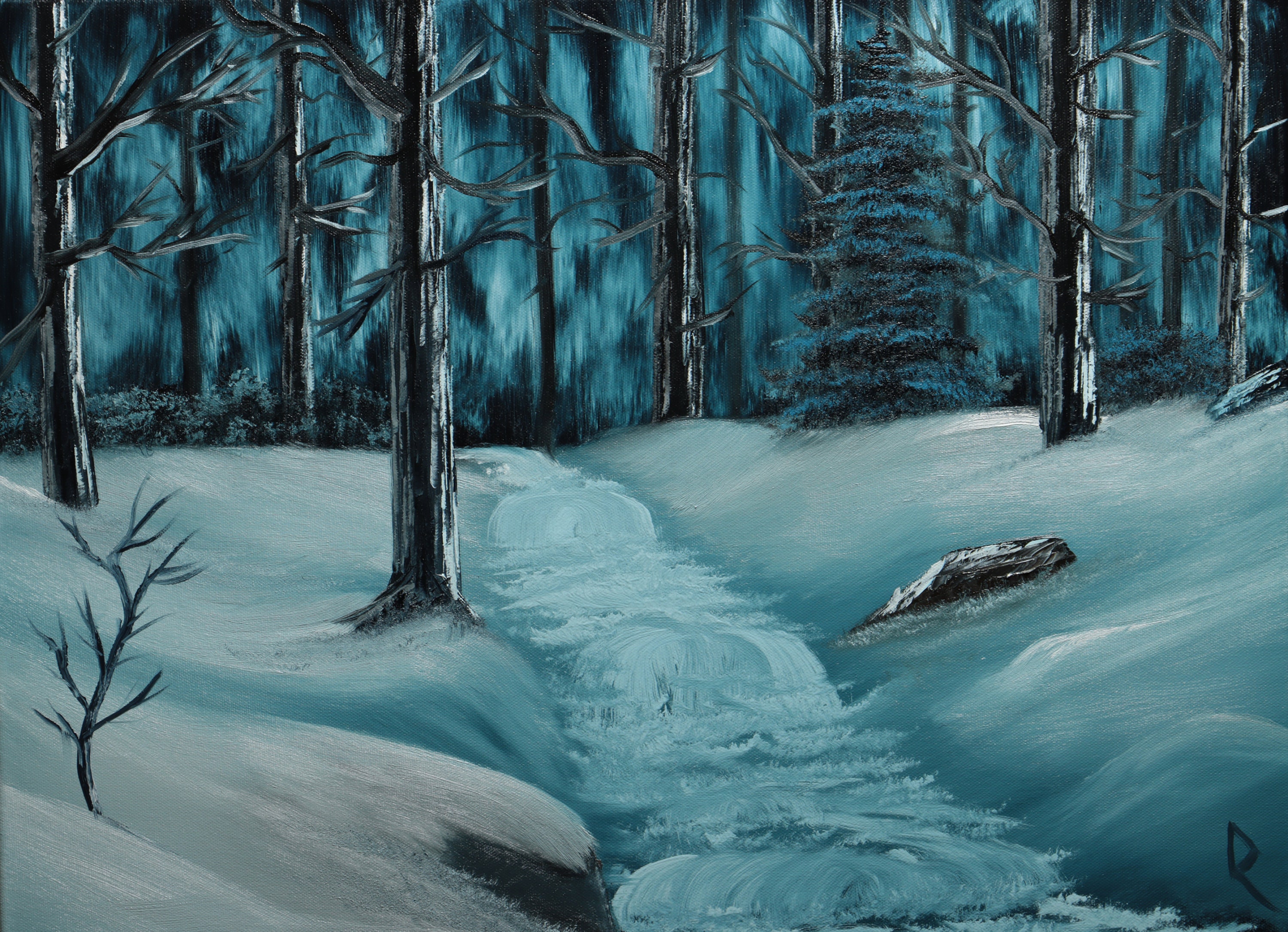 Azure Forest, Original Oil Painting on 18x24 Canvas - Etsy