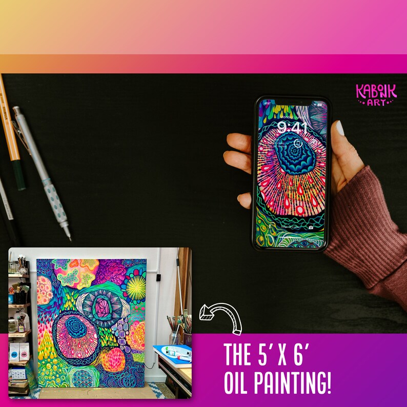 Vibrant Artsy Digital Wallpaper | Photos of a Colorful, Abstract Oil ...