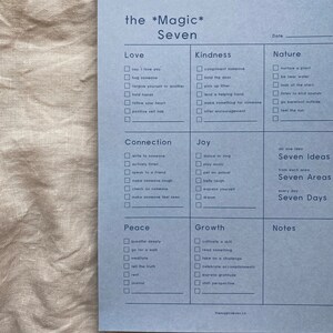 The Magic Seven Intention, Tracking, Gratitude, Wellness Notepad - Etsy
