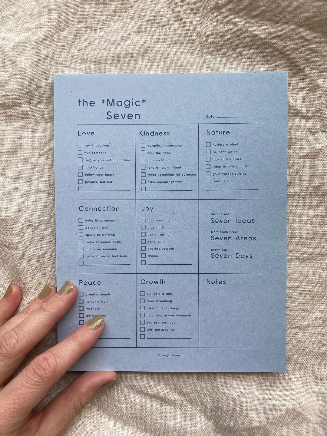 The Magic Seven | Intention, Tracking, Gratitude, Wellness Notepad - Etsy