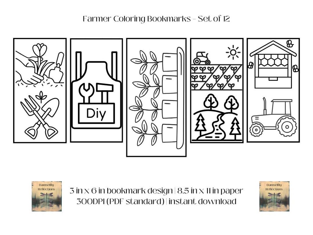 Color-in Bookmarks for Kids – Set of 12 Printable Bookmarks | Fun ...