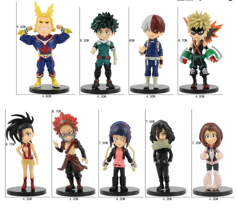 Himiko Toga MHA Anime Figures - Midoriya Izuku & Todoroki Shouto 10cm ...