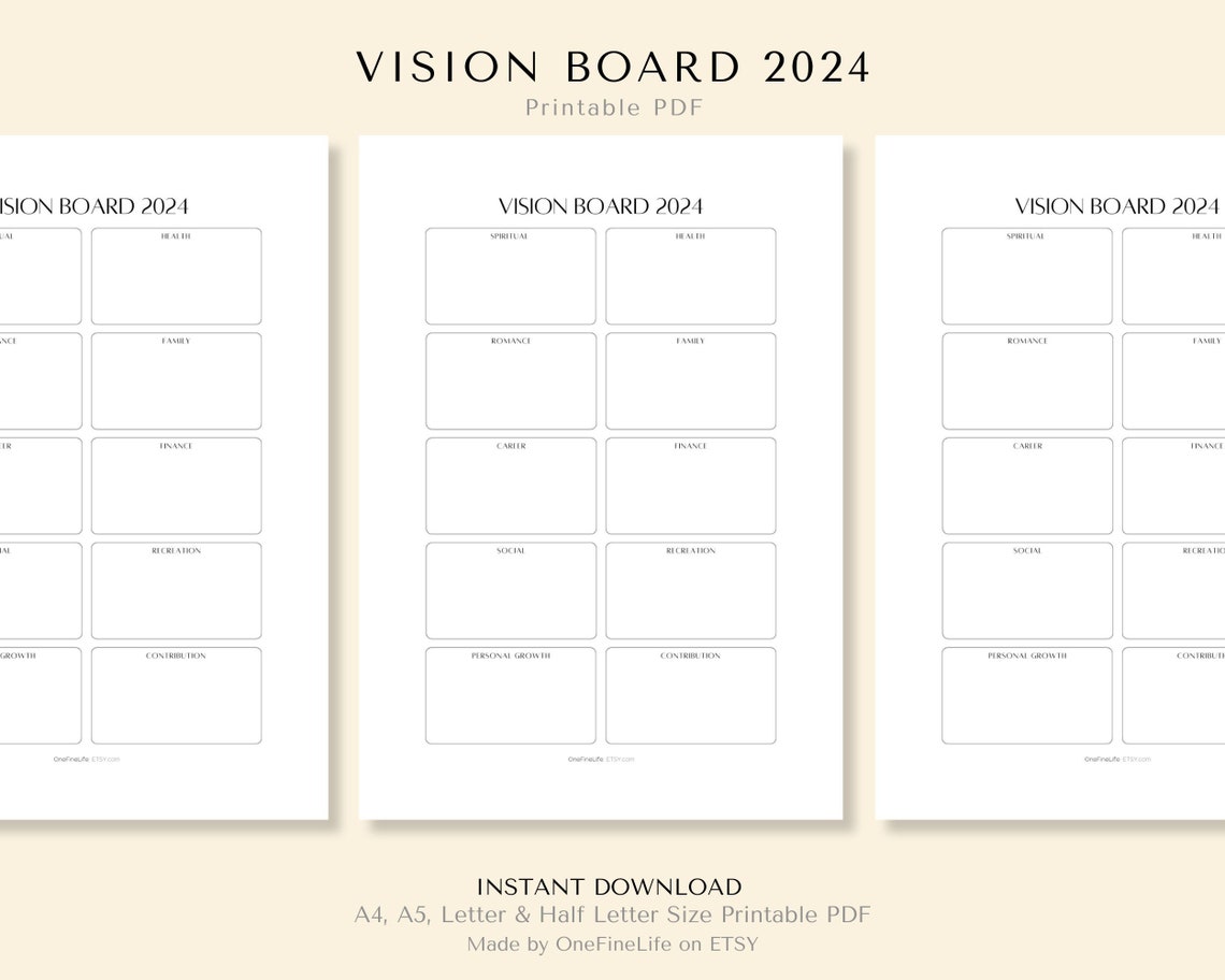 Vision Board 2024 Vision Board Printablei Vision Board - Etsy